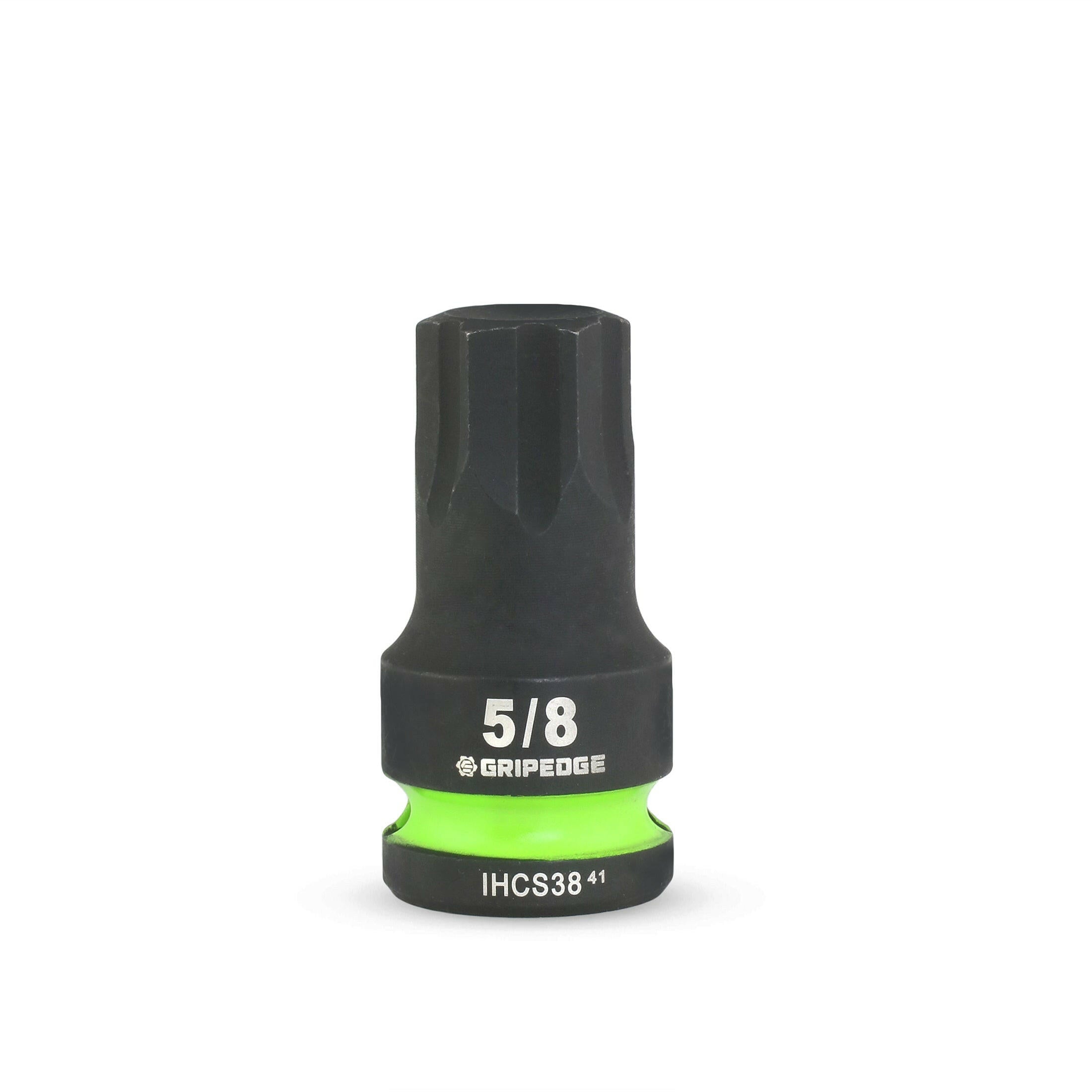 5/8" - 1/2" Dr short Impact RPT Hex bit socket | Grip Edge Tools ...