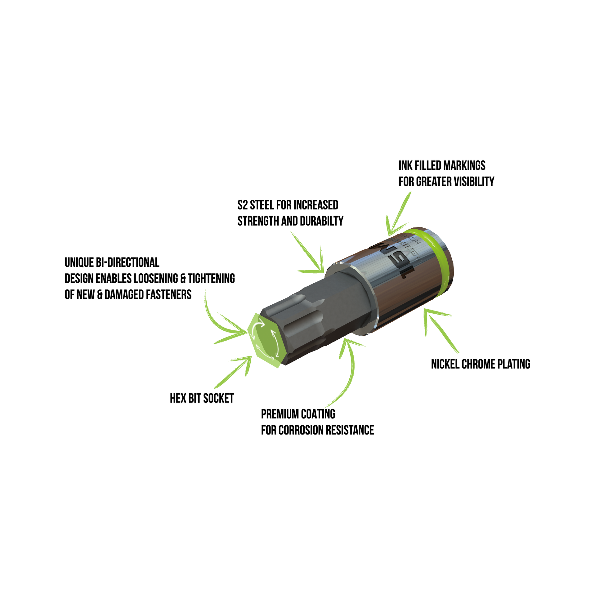 RPT Hex Driver Set - 8-Pc 1/2’’ Drive Metric | GRIPEDGE Tools