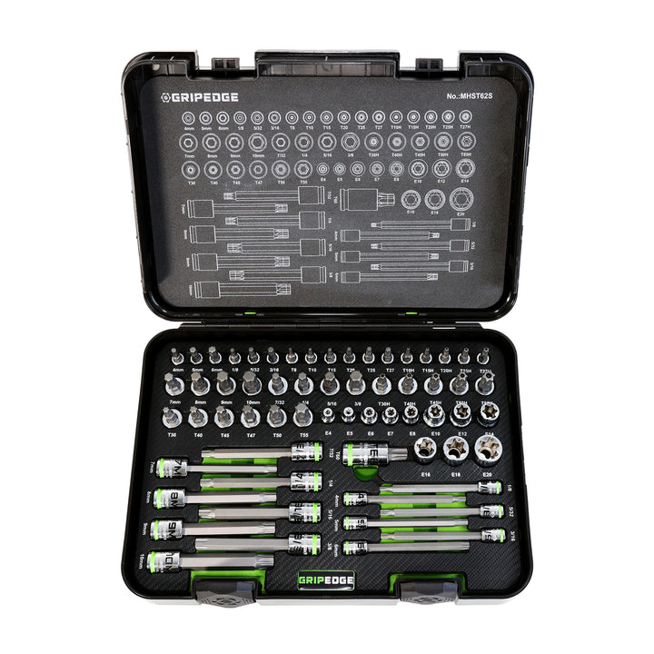 62-PC Master Hex & Star Driver Set | Includes Hex, Star, Security Star ...
